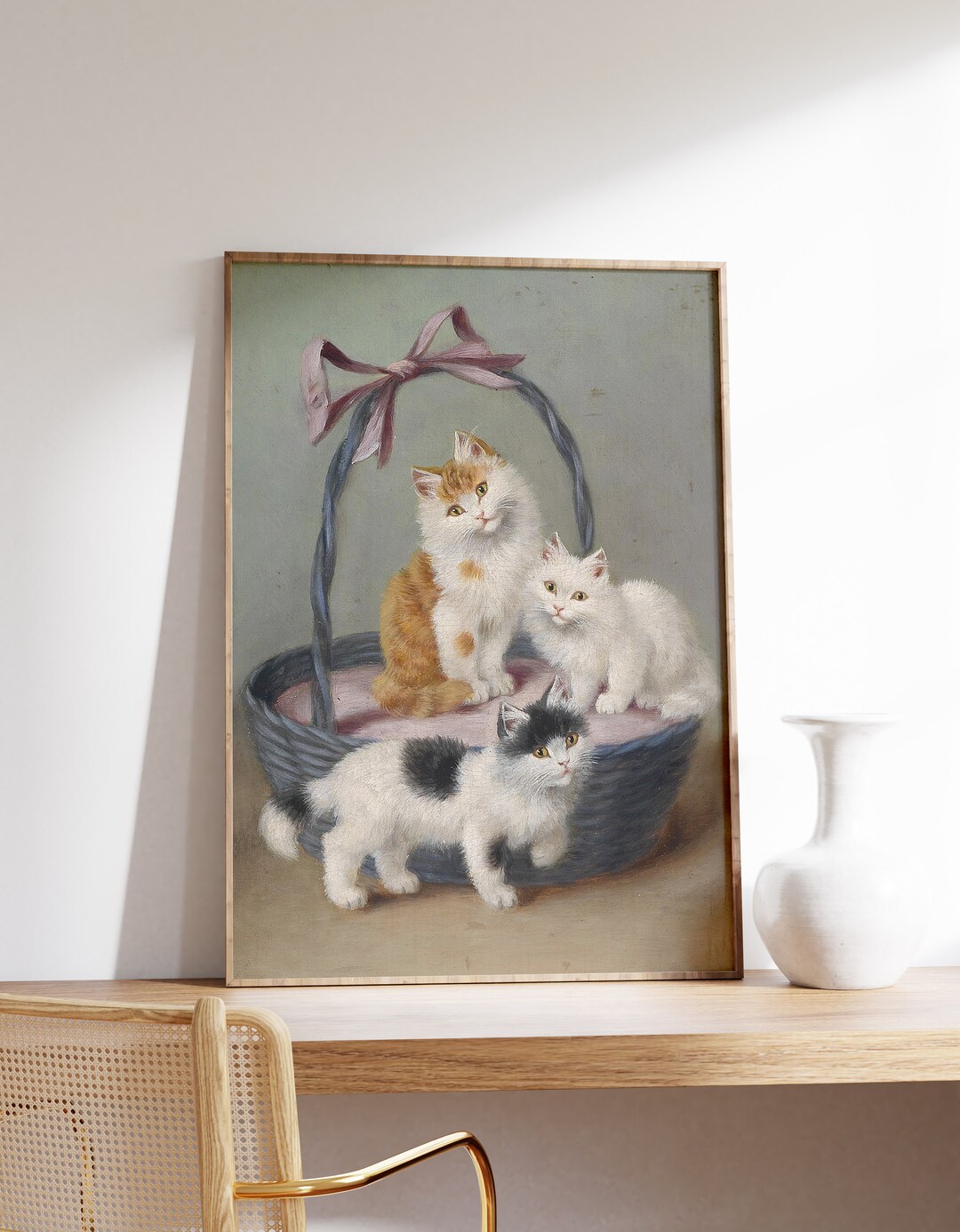 Antique Kitten Oil Painting | Vintage Cat Print | Museum Quality | Cat ...