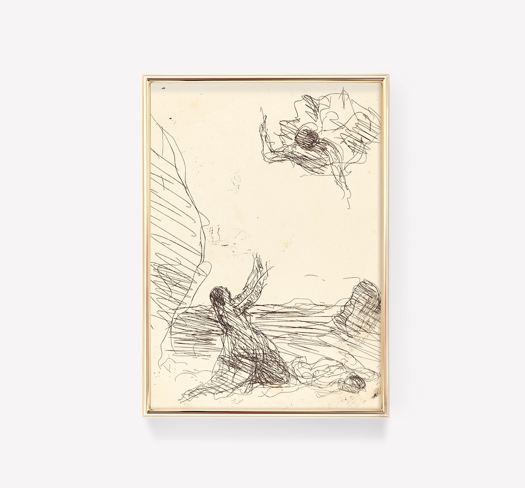 Jean-baptiste-camille Corot - Hagar and the Angel (1871) | Line Art ...