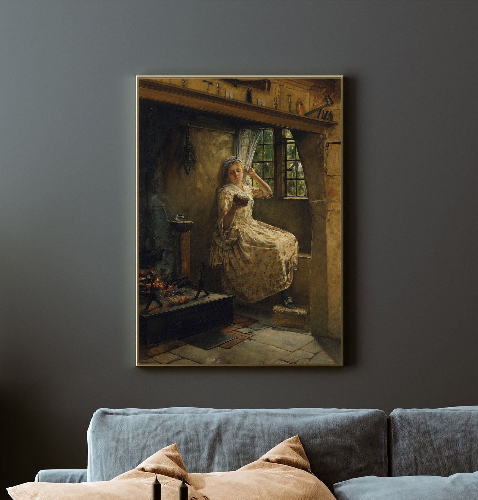 Frank Millet A Cosey Corner 1884 Vintage Poster - Etsy