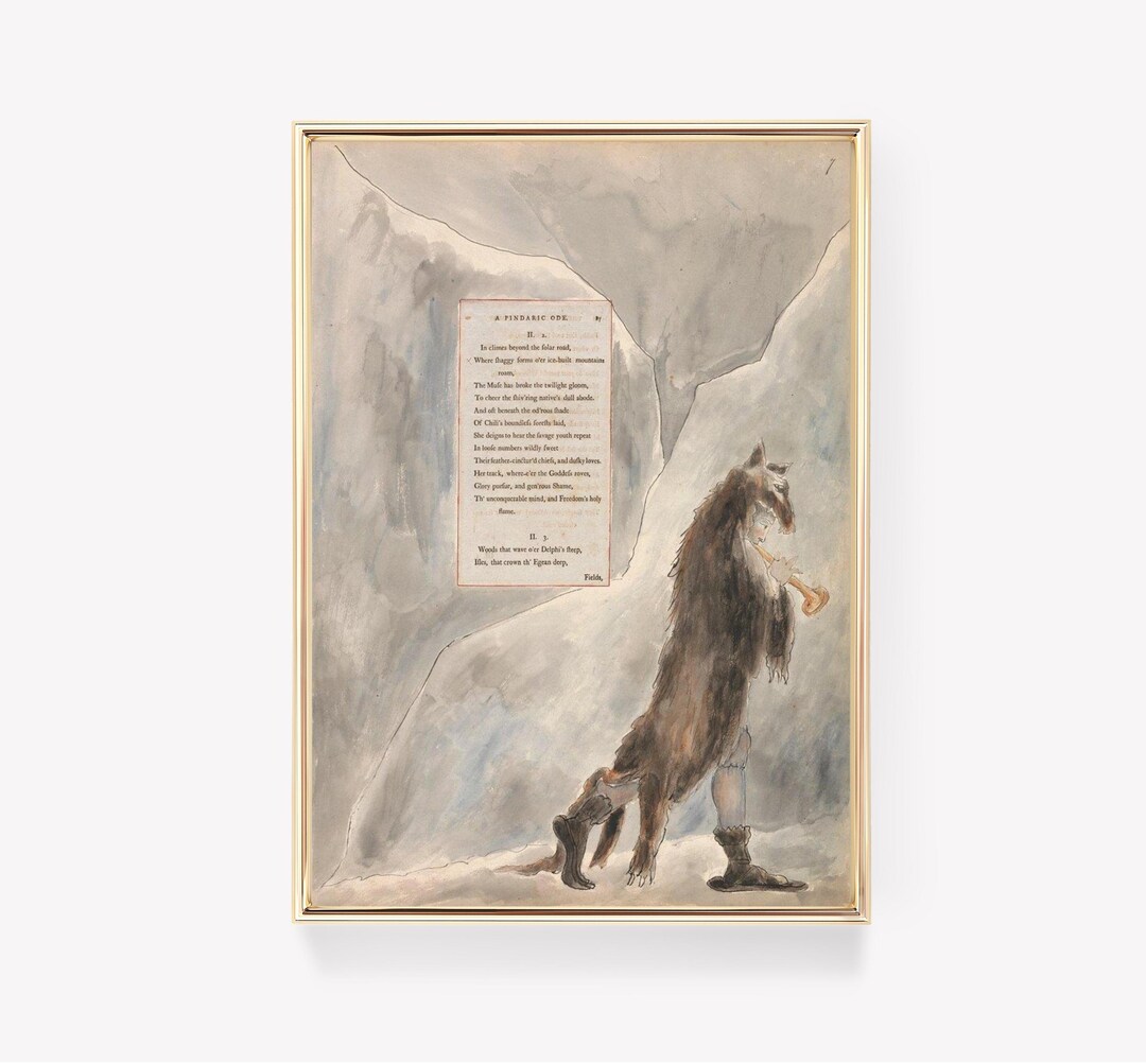 Edward Lear Satyr | Satyr With Horn | Mythical Creatures | Vintage ...