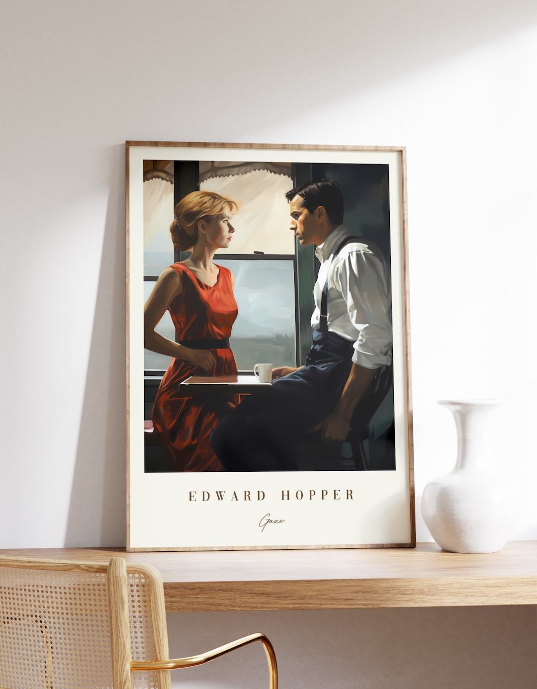 Gaze Painting | Edward Hopper | Gaze Poster | Mid Century Modern | Art ...