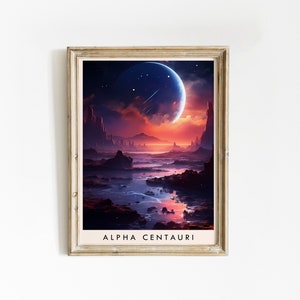 Vintage Alpha Centauri Galaxy Poster | Outer Space Art | Astronomy Wall ...