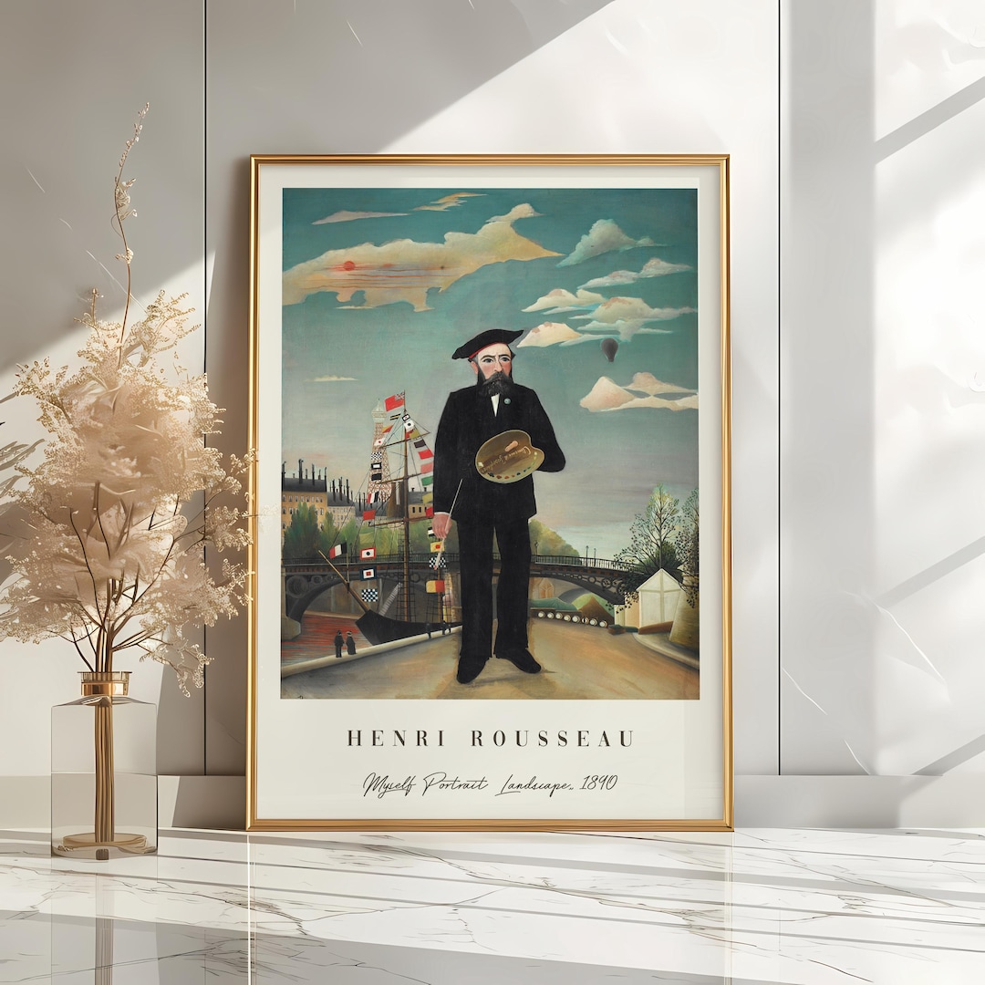 Henri Rousseau Poster, Myself Portrait Landscape, Henri Rousseau ...