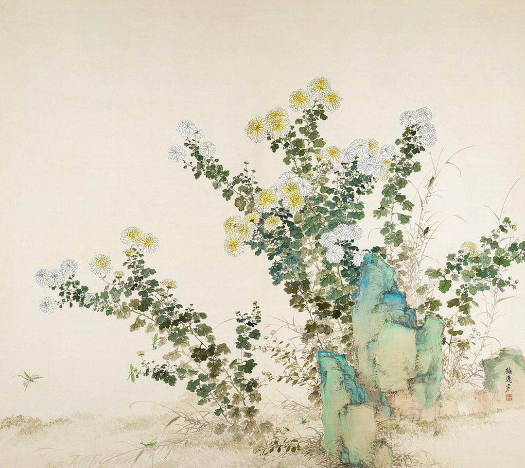 Xu Xi Chrysanthemums | Chinese Floral Art | Flower Wall Print | Vintage ...