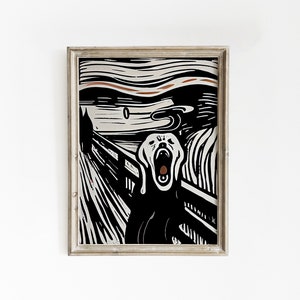 The Scream Dog Print | Dog Portrait Poster | Edvard Munch Oil Painting ...