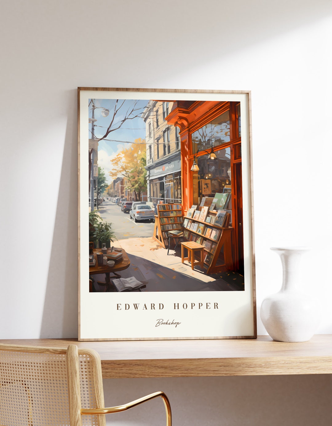 Bookshop Painting | Edward Hopper | Bookshop Poster | Mid Century ...