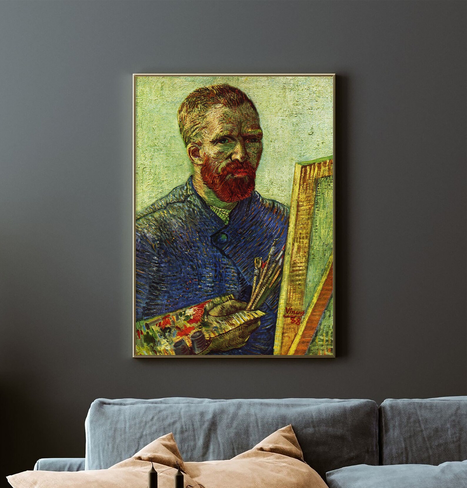 Van Gogh Print | Self-portrait in Front of an Easel (1888) | Vintage ...