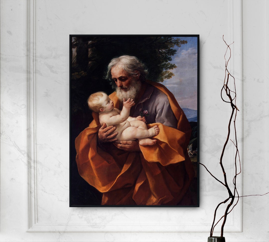 Guido Reni - Saint Joseph and the Jesus Christ Child Baby Christianity ...