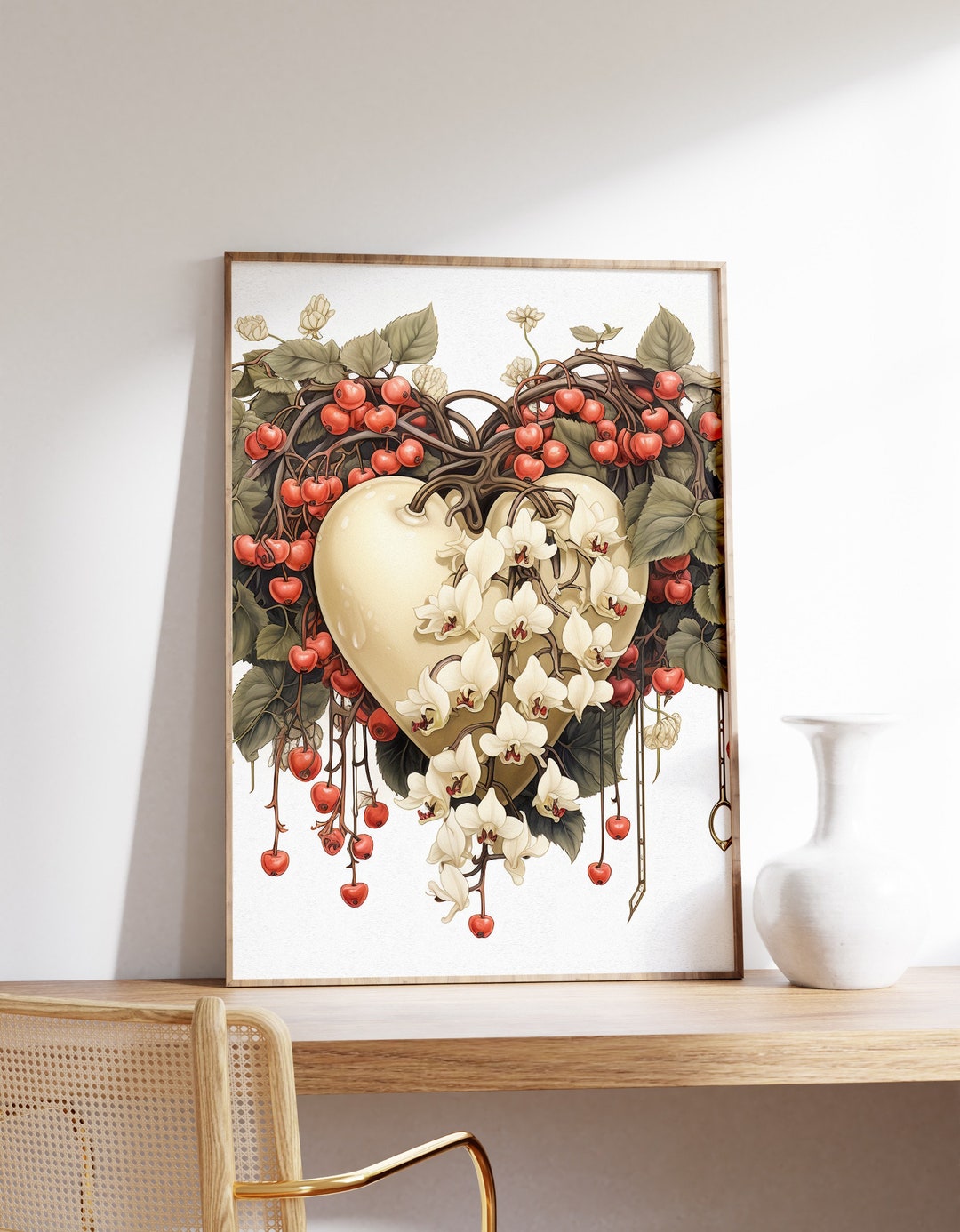 Bleeding Heart | Cottagecore Wall Art | Moody Floral Print | Goblincore ...