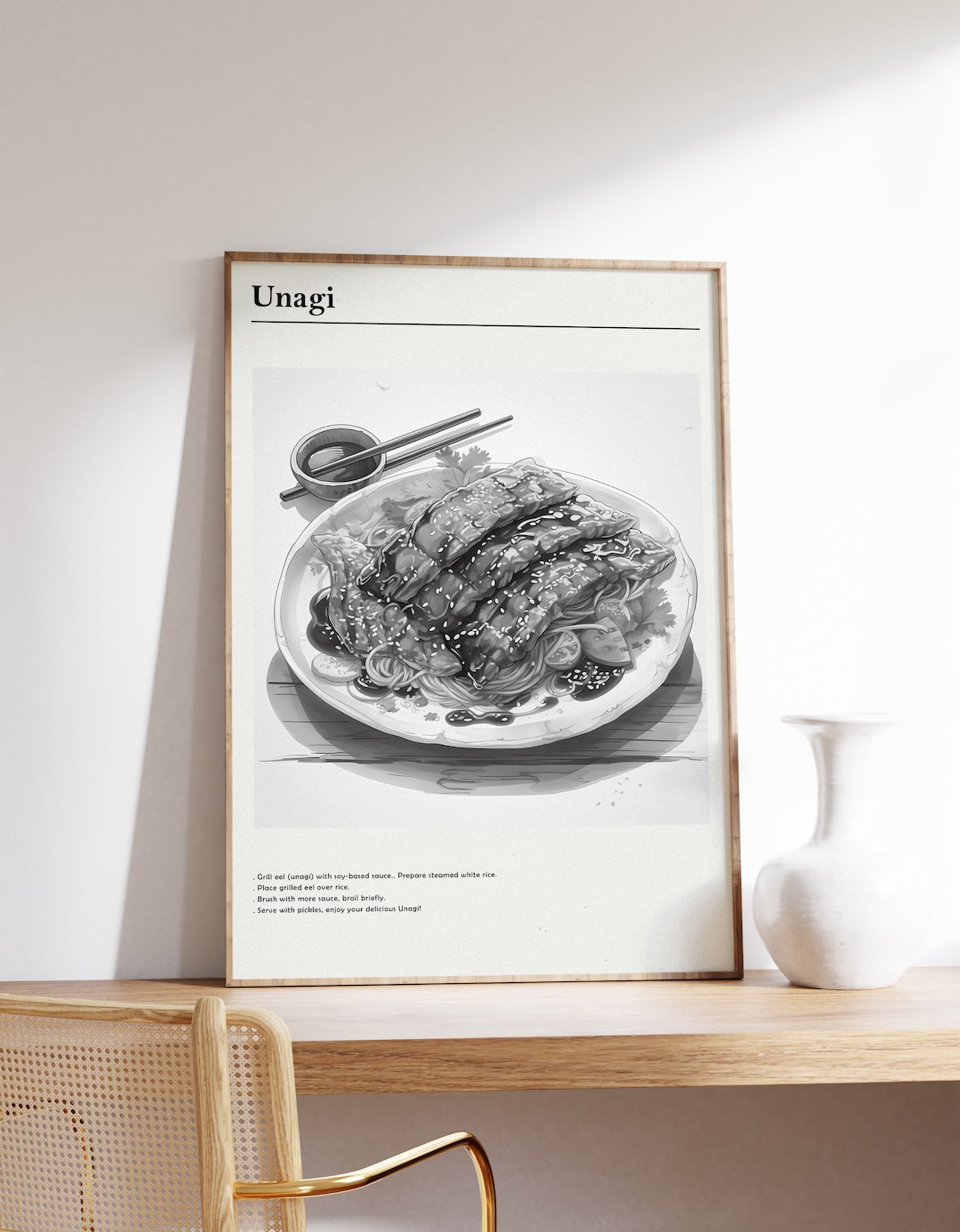 Japanese Food Print | Unagi Art Poster | Kitchen Decor | Food Gift ...
