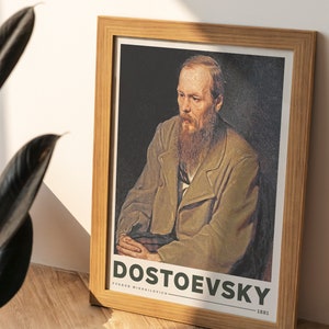 Fyodor Dostoevsky Poster | Vintage Wall Art | Bookworm Gift | Wall Art ...