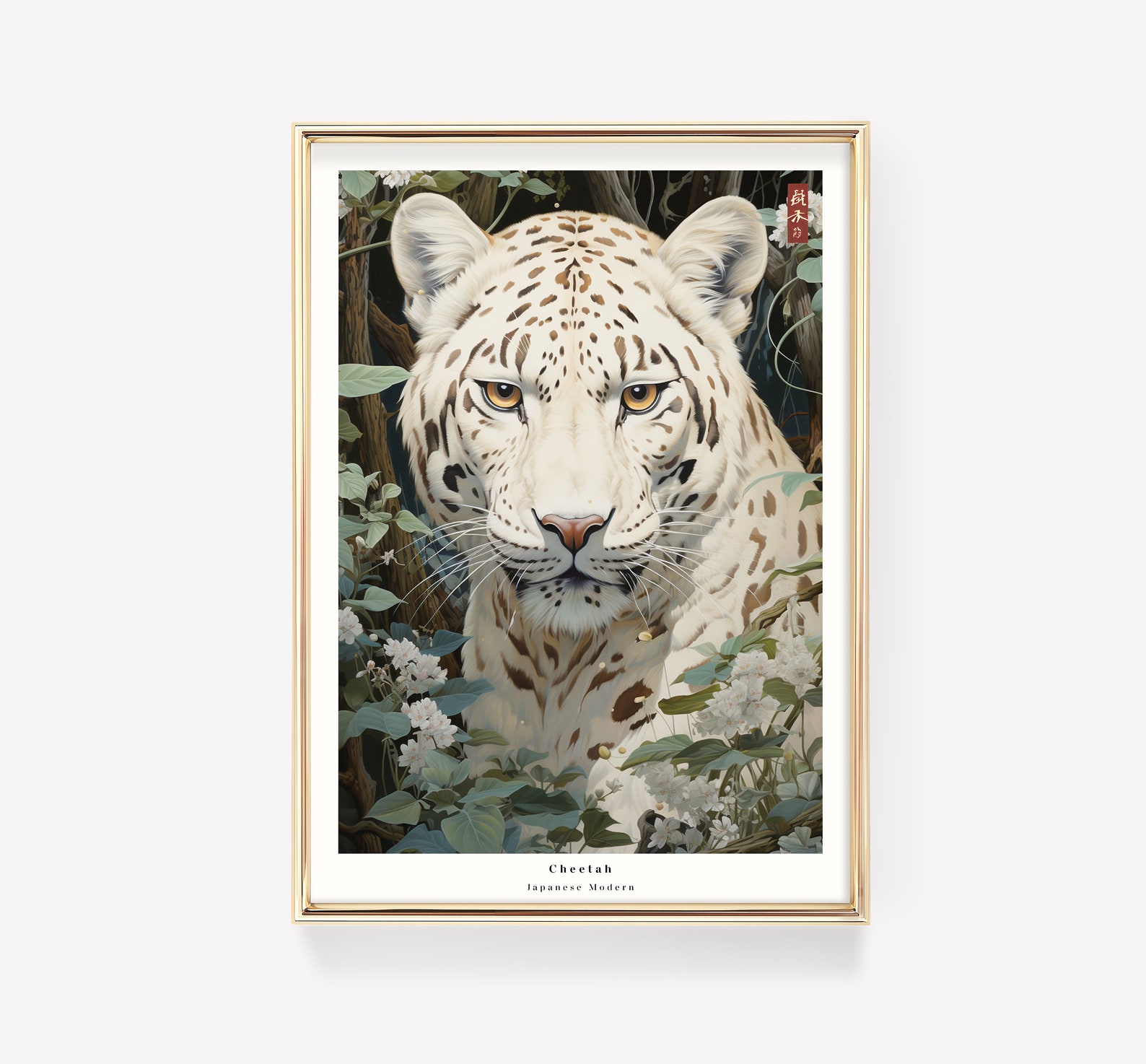 Japanese Art Print | Cheetah Print | Animal Wall Art | Traditional ...