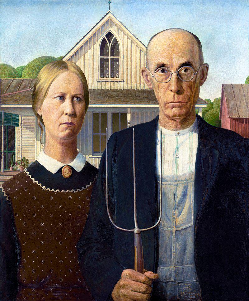 American Gothic Print | Grant Wood Art | Famous Painting | Farmer ...