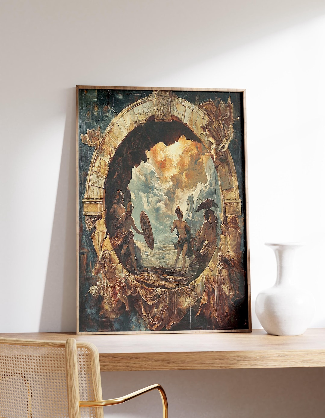 Greek Mythology Oil Painting | Ares Medusa Apollo | Dramatic Greek Art ...