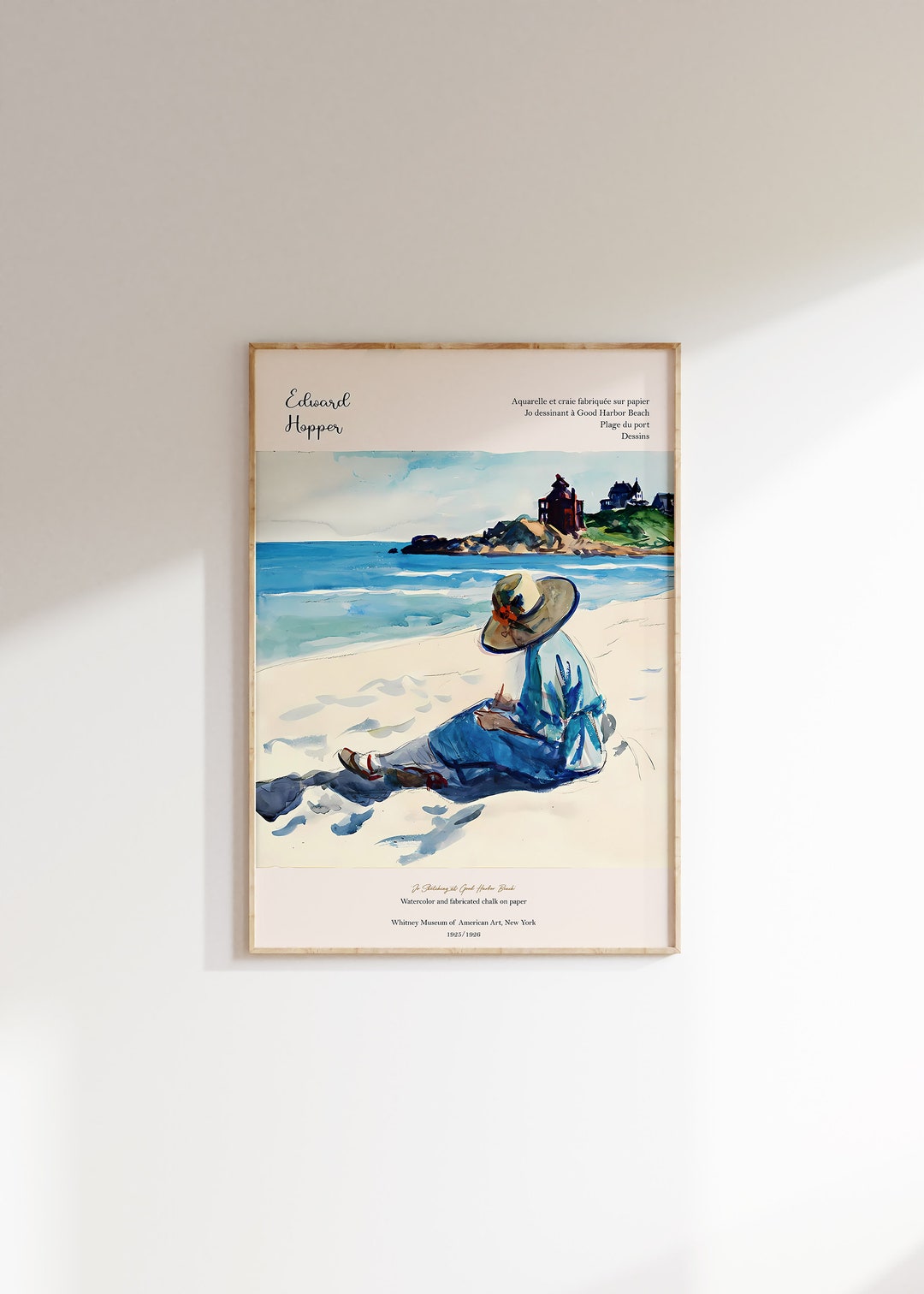 Edward Hopper - Jo Sketching | Ocean Poster | Beach Painting | Mid ...