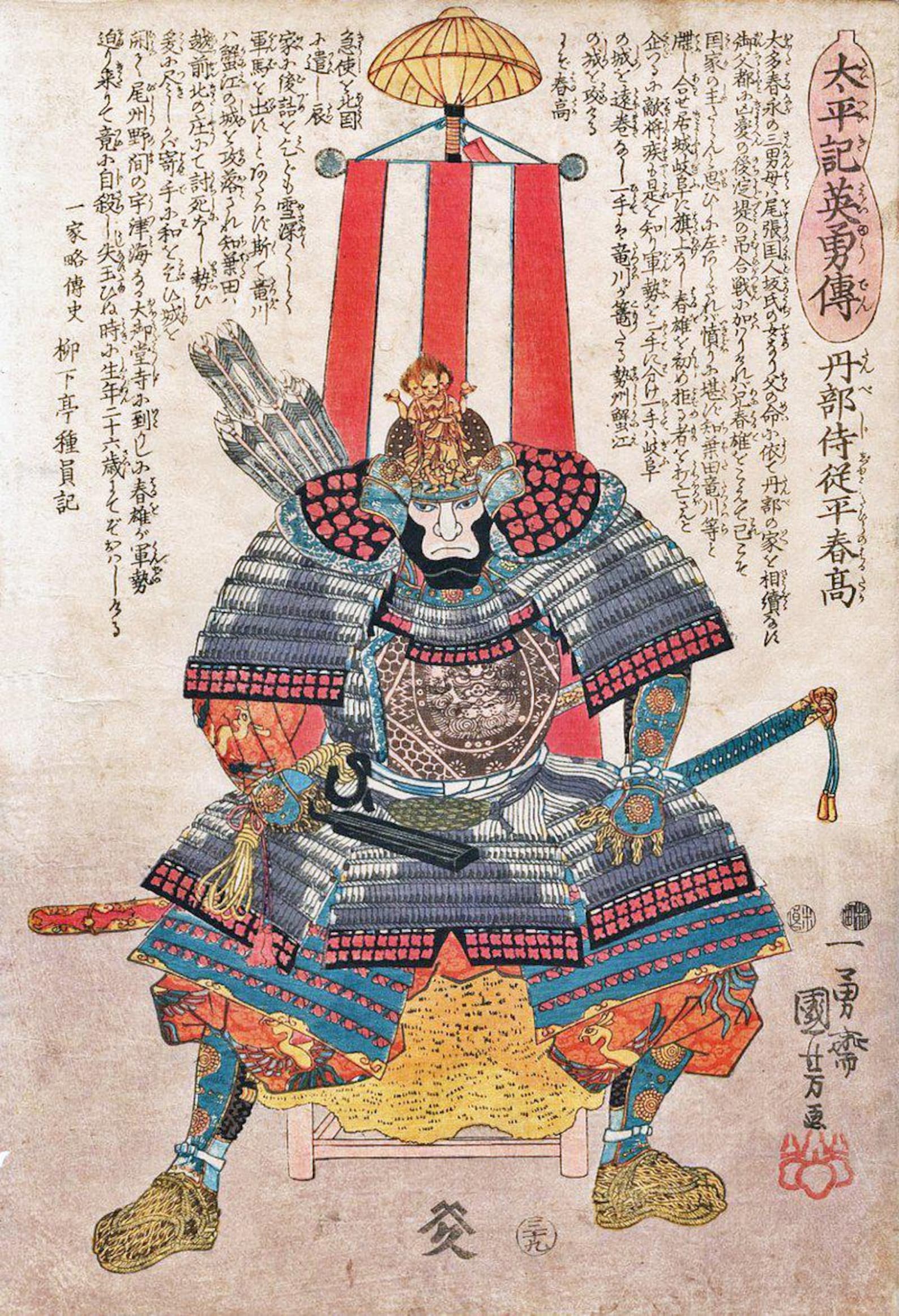 Samurai Portrait | Warrior Art Print | Utagawa Kuniyoshi | Vintage ...