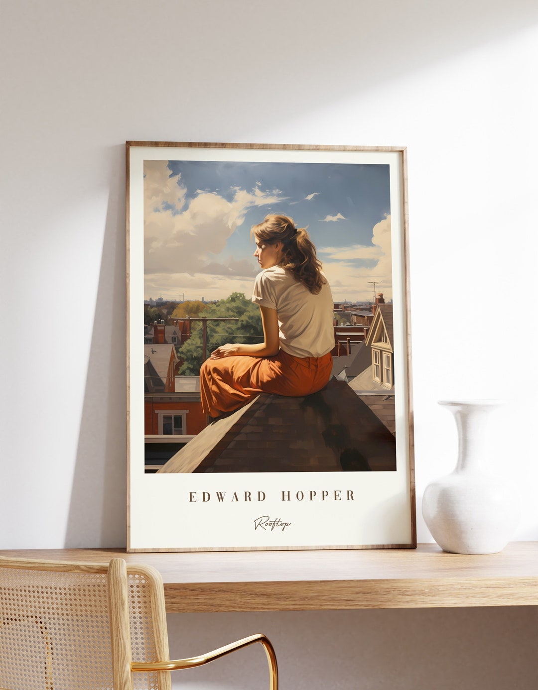 Rooftop Print | Edward Hopper | Rooftop Poster | Mid Century Modern ...