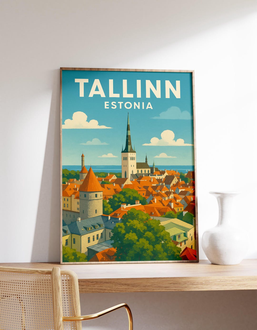 Tallinn Poster, Estonia Travel Print, Tallinn Old Town Wall Art ...