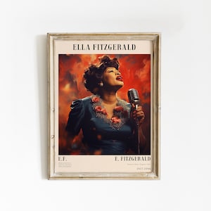 Ella Fitzgerald Poster | Musical Print | Jazz Poster | Jazz Portrait ...