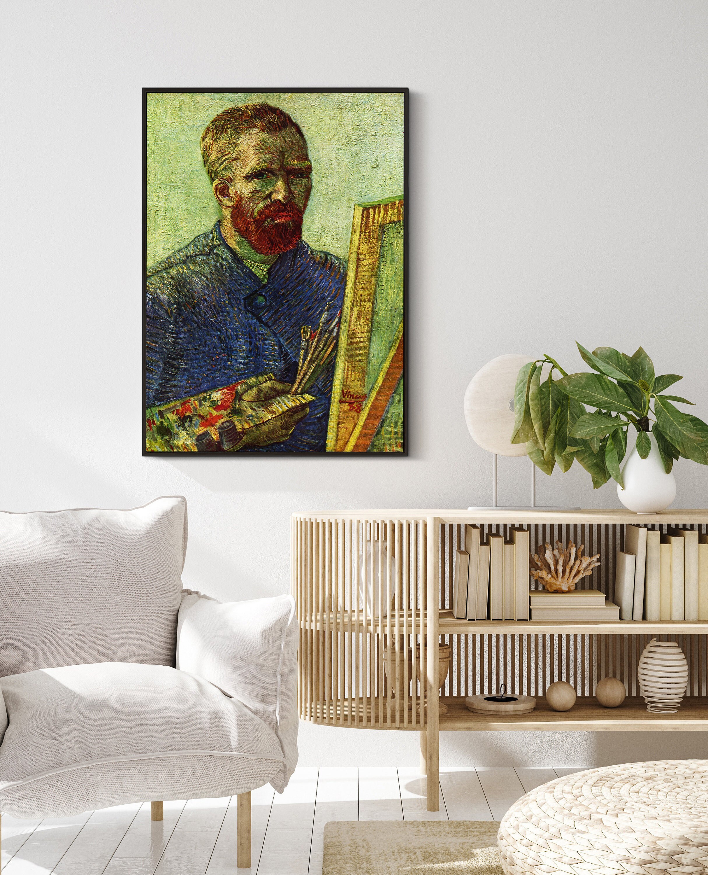 Van Gogh Print | Self-portrait in Front of an Easel (1888) | Vintage ...