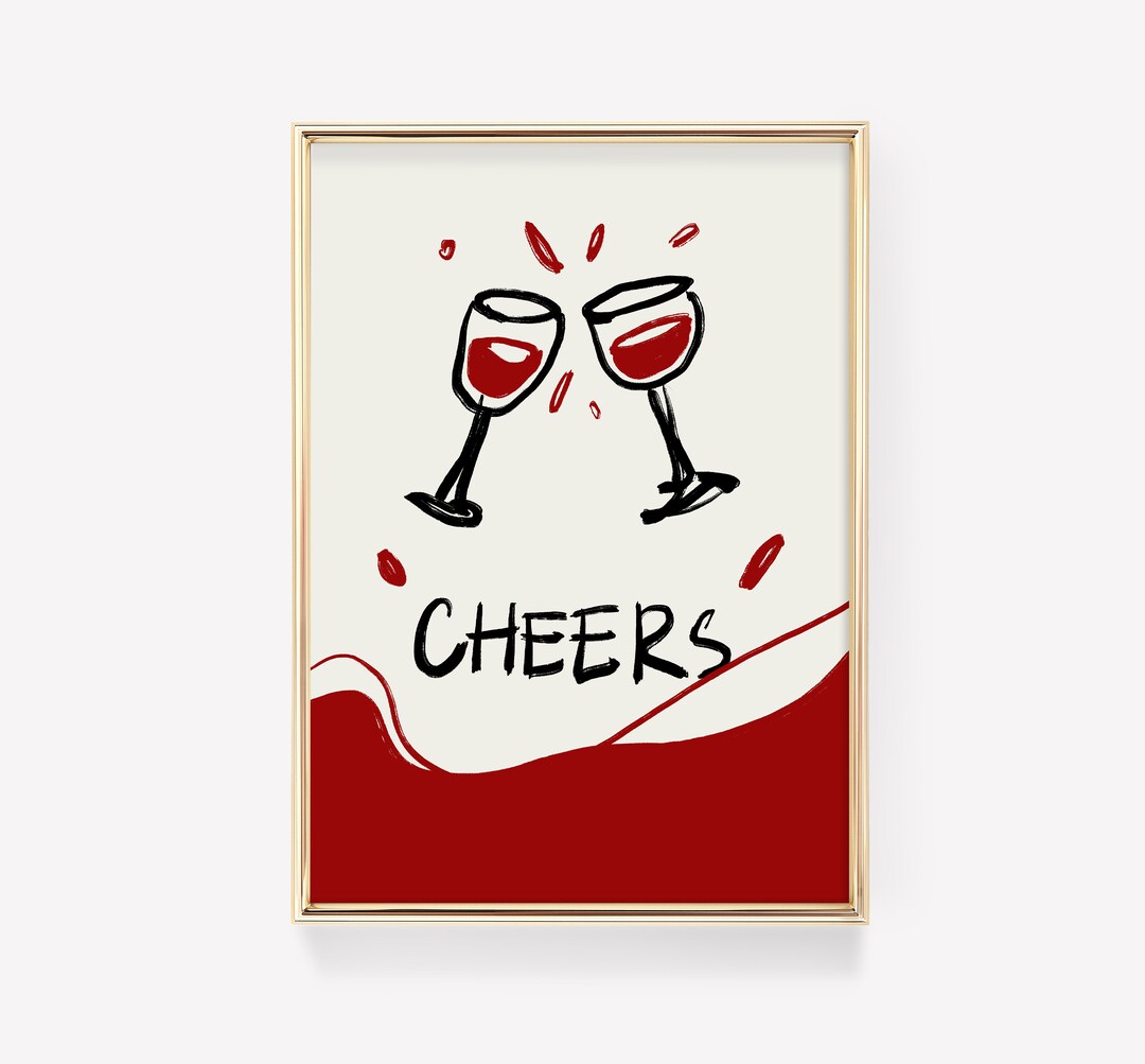 Kitchen Wall Art | Cheers Print | Bar Decor Print | Cute Kitchen Decor ...