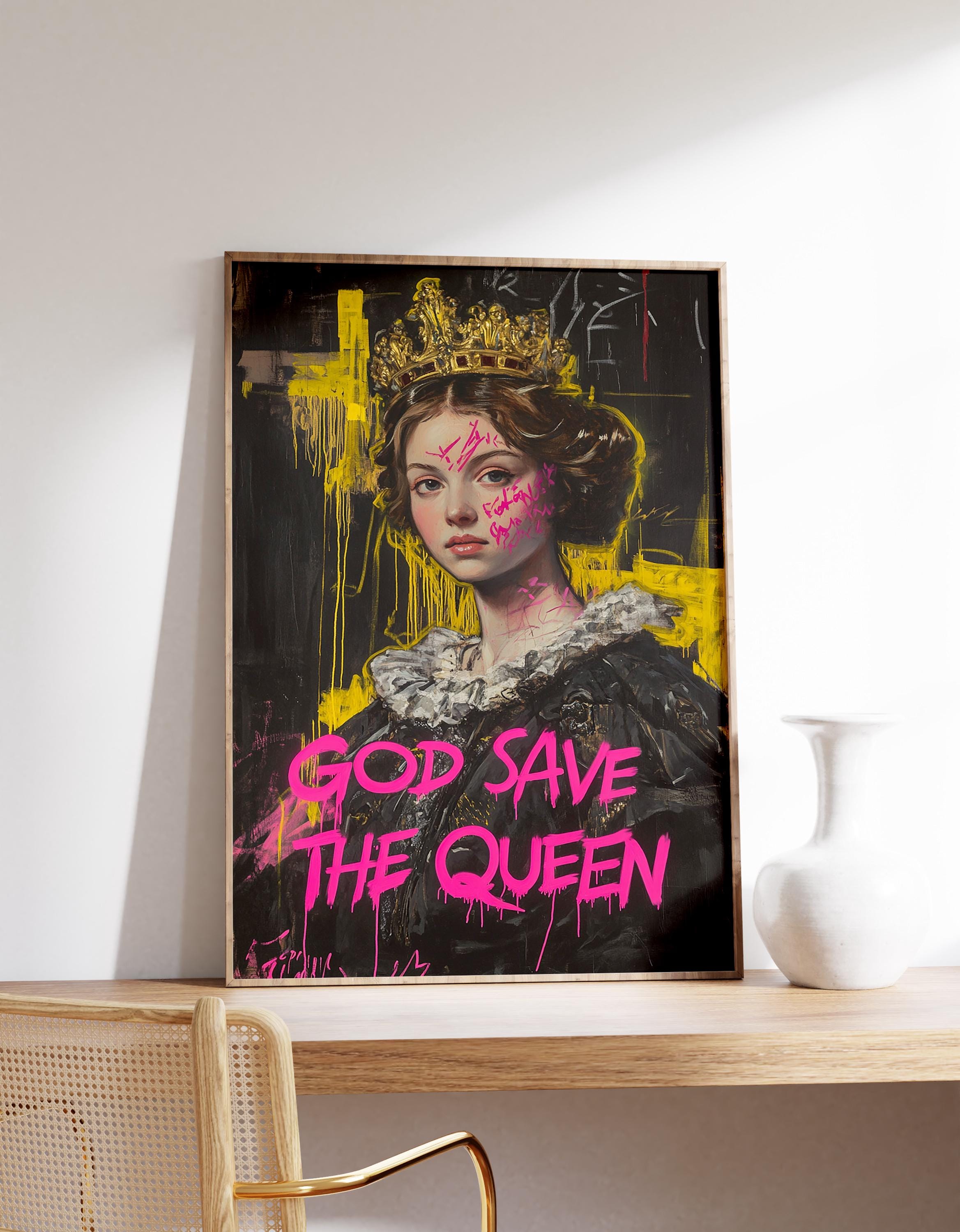 Baroque Princess With Graffiti | God Save the Queen | Modern Street Art ...
