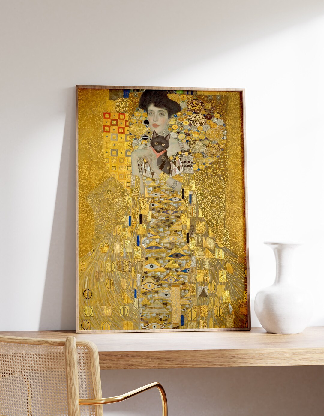 Gustav Klimt Cat Art Print | the Lady in Gold Art Print | Gustav Klimt ...