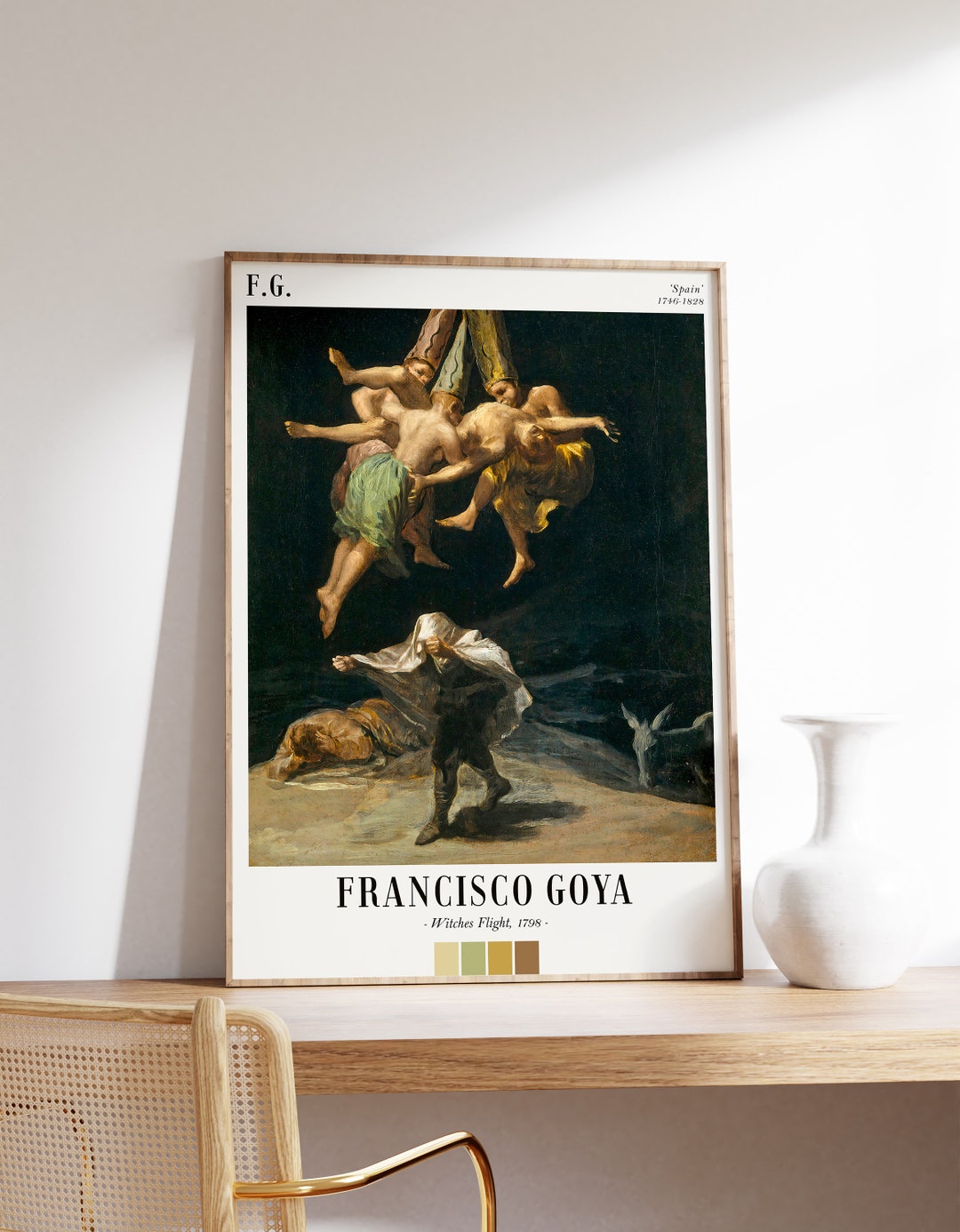 Francisco Goya Art Poster | Witches Flight | Gothic Print | Witches ...