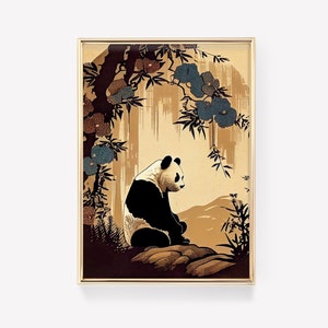 Japanese Panda Poster | Animal Poster | Panda Art Print | Panda Wall ...
