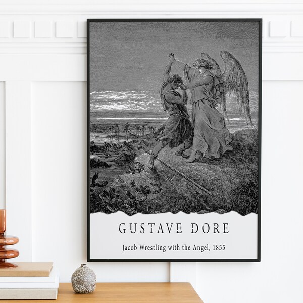 Jacob Wrestling With the Angel by Gustave Doré - Etsy