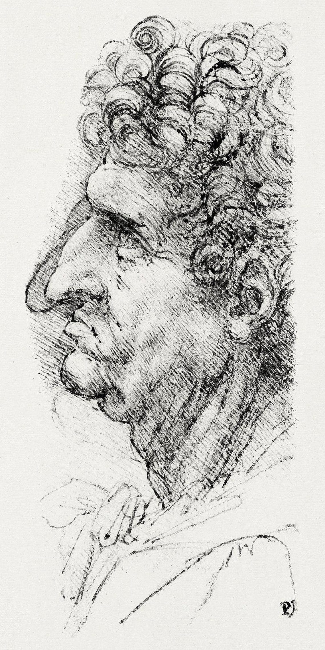 Leonardo Da Vinci | Grotesque Head | Portrait Print | Vintage Art ...