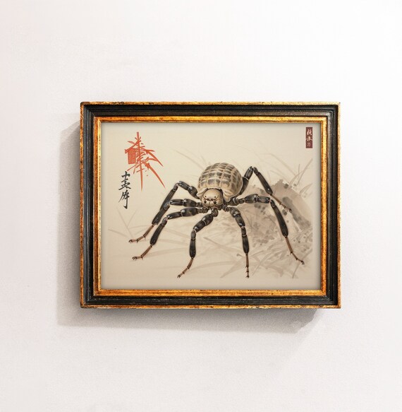 Japanese Spider Art Peacock Jumping Spider Figures, Japanese
