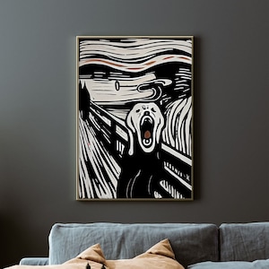 The Scream Dog Print | Dog Portrait Poster | Edvard Munch Oil Painting ...