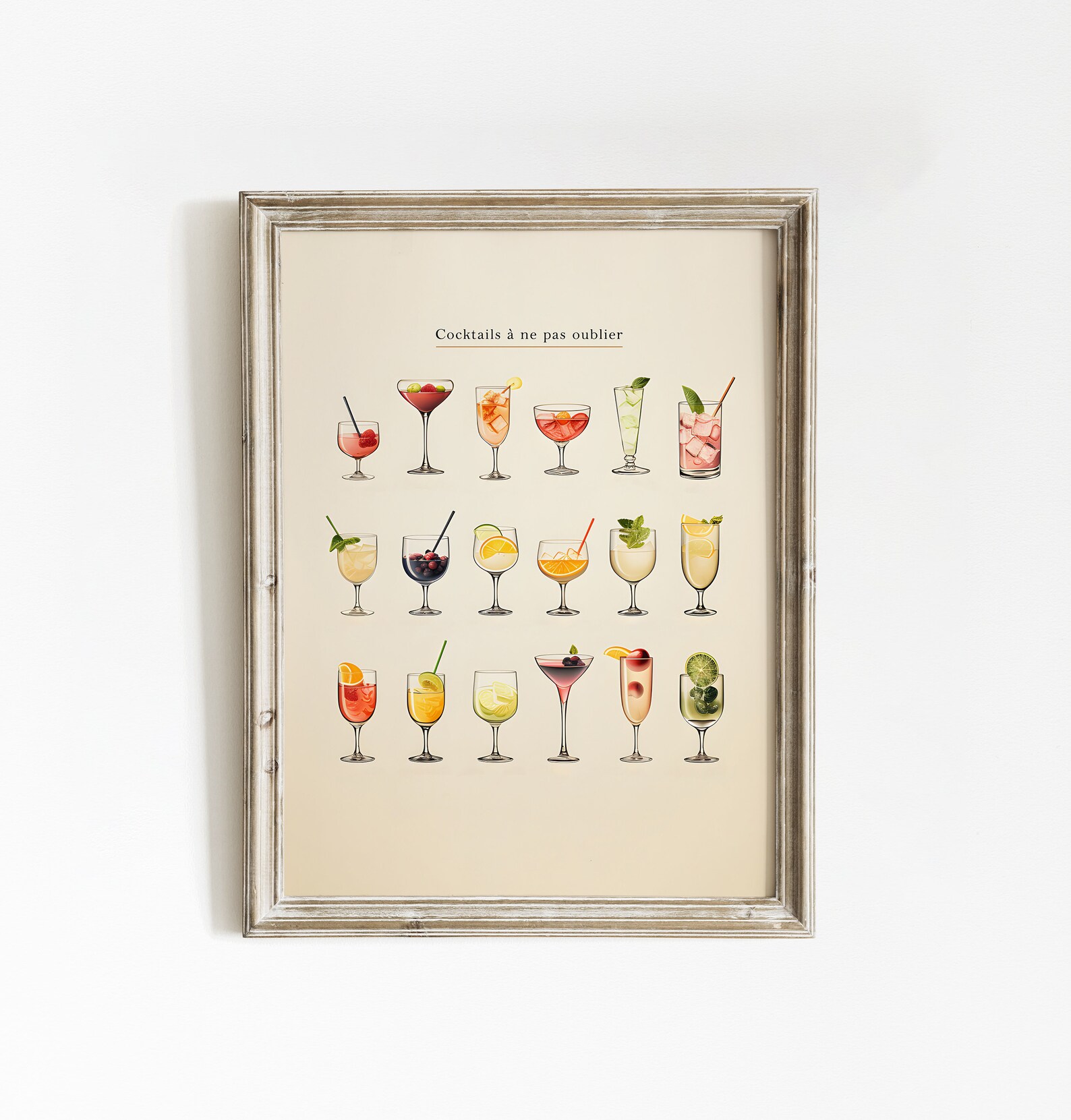 Minimalist Cocktail Art Print | Line Art | Alcohol Cocktail Print ...