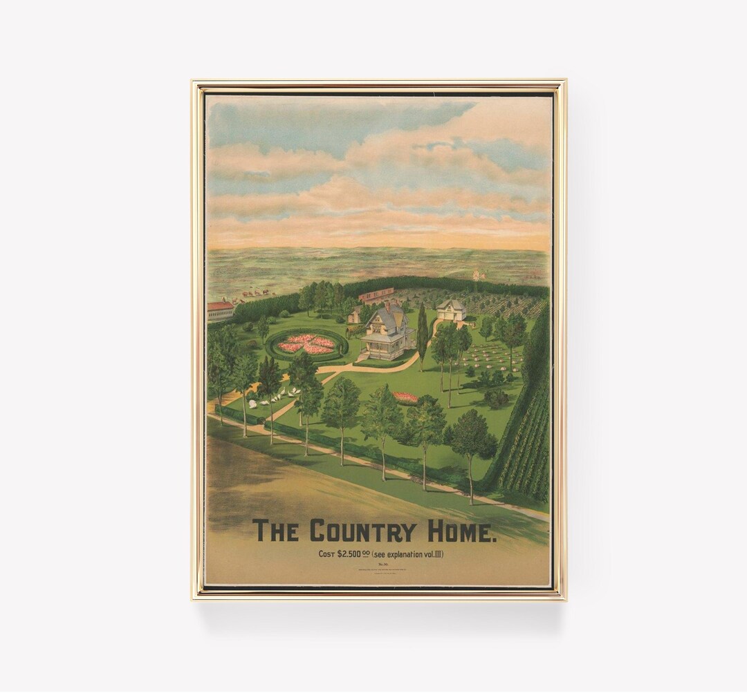 The Country Home Print | Rustic Cottage Print | Vintage Home Decor ...