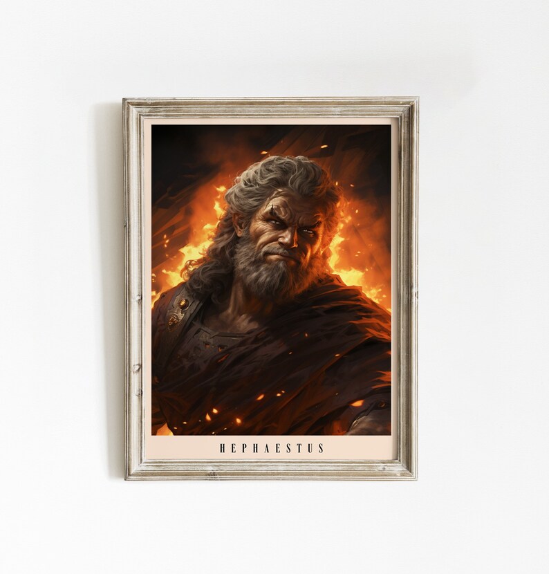 Hephaestus Poster | Mythology Poster | Ancient Greece Art | Mythical ...