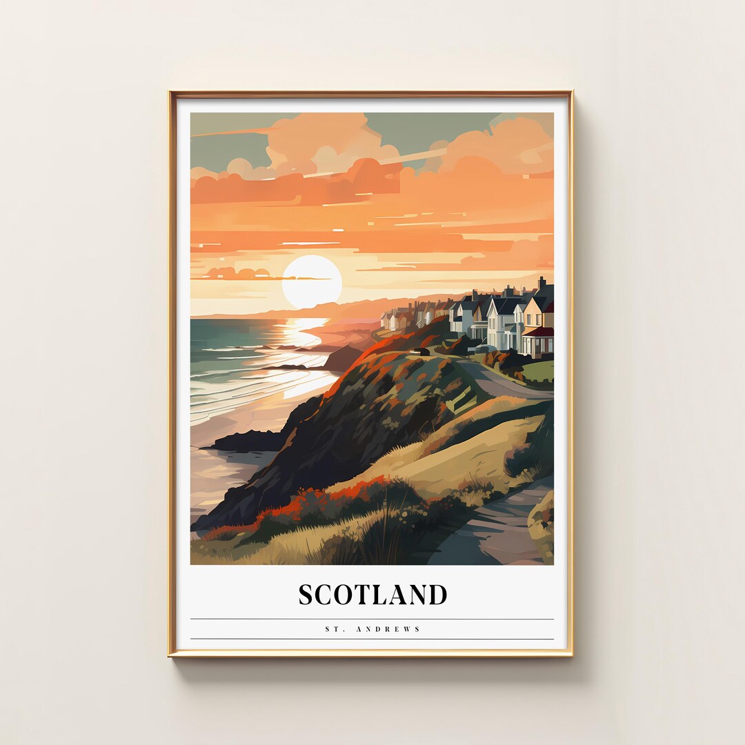St. Andrews Travel Poster | Scotland Travel Print | Scotland Print | St ...