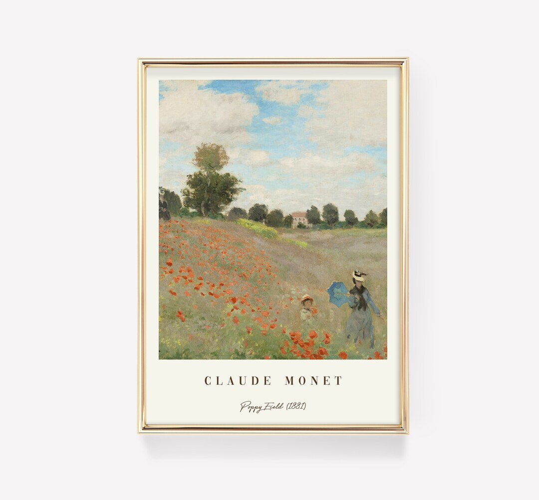 Claude Monet Prints | Poppy Field (1881) | Monet Exhibition Print ...