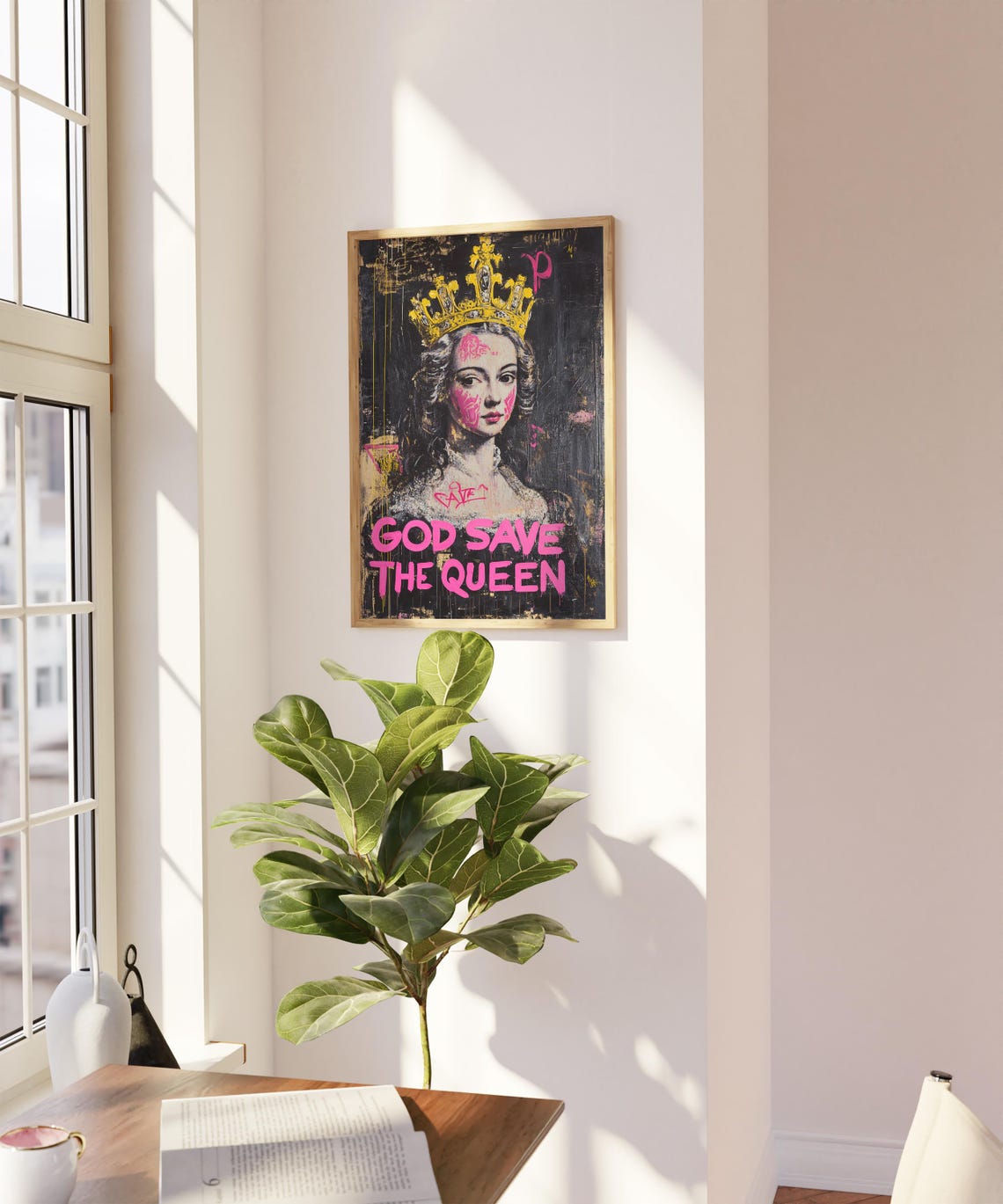 Baroque Princess With Graffiti | God Save the Queen | Bold Pink and ...