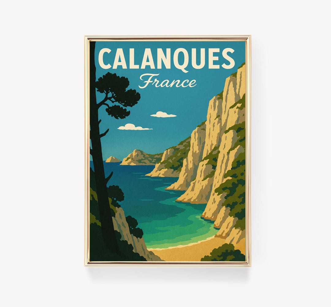Calanques Travel Poster, France Wall Art, Calanques Print, French ...
