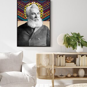 Alexander Graham Bell Original Art Print - Photo Poster Gift Wall ...