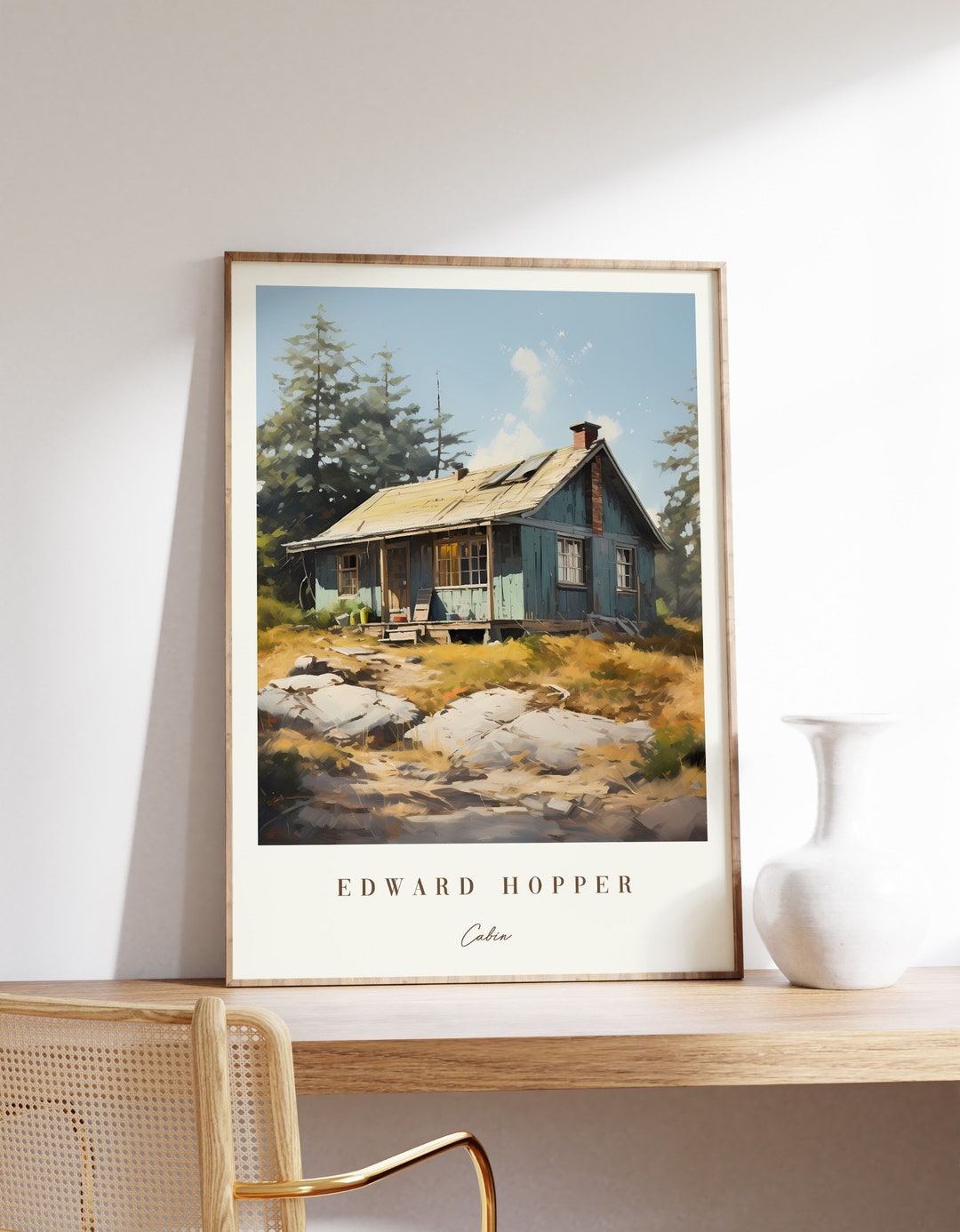 Cabin Print | Edward Hopper | Cabin Poster | Mid Century Modern | Art ...