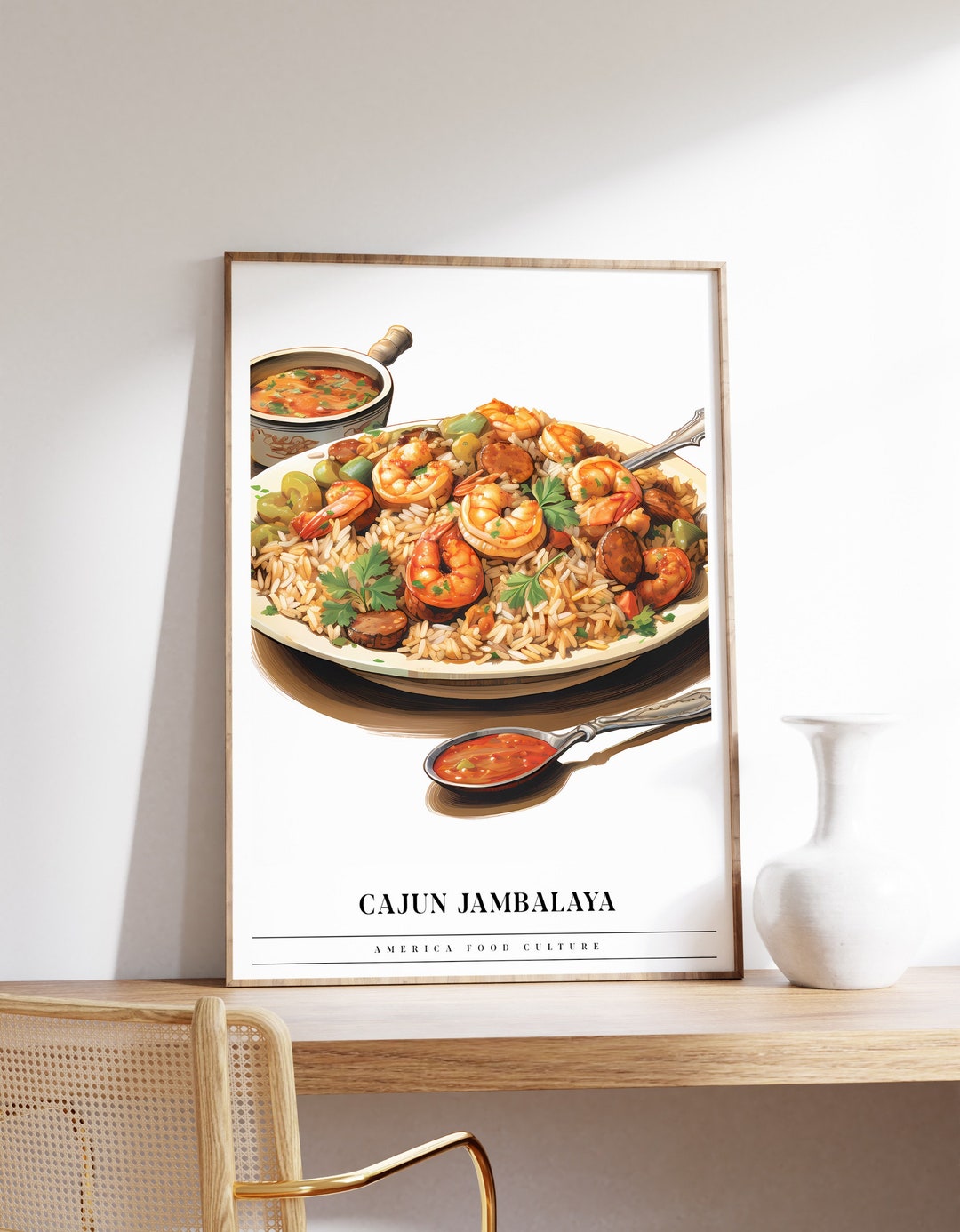 American Food Print Cajun Jambalaya Art Poster Kitchen - Etsy