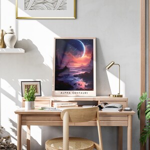 Vintage Alpha Centauri Galaxy Poster | Outer Space Art | Astronomy Wall ...