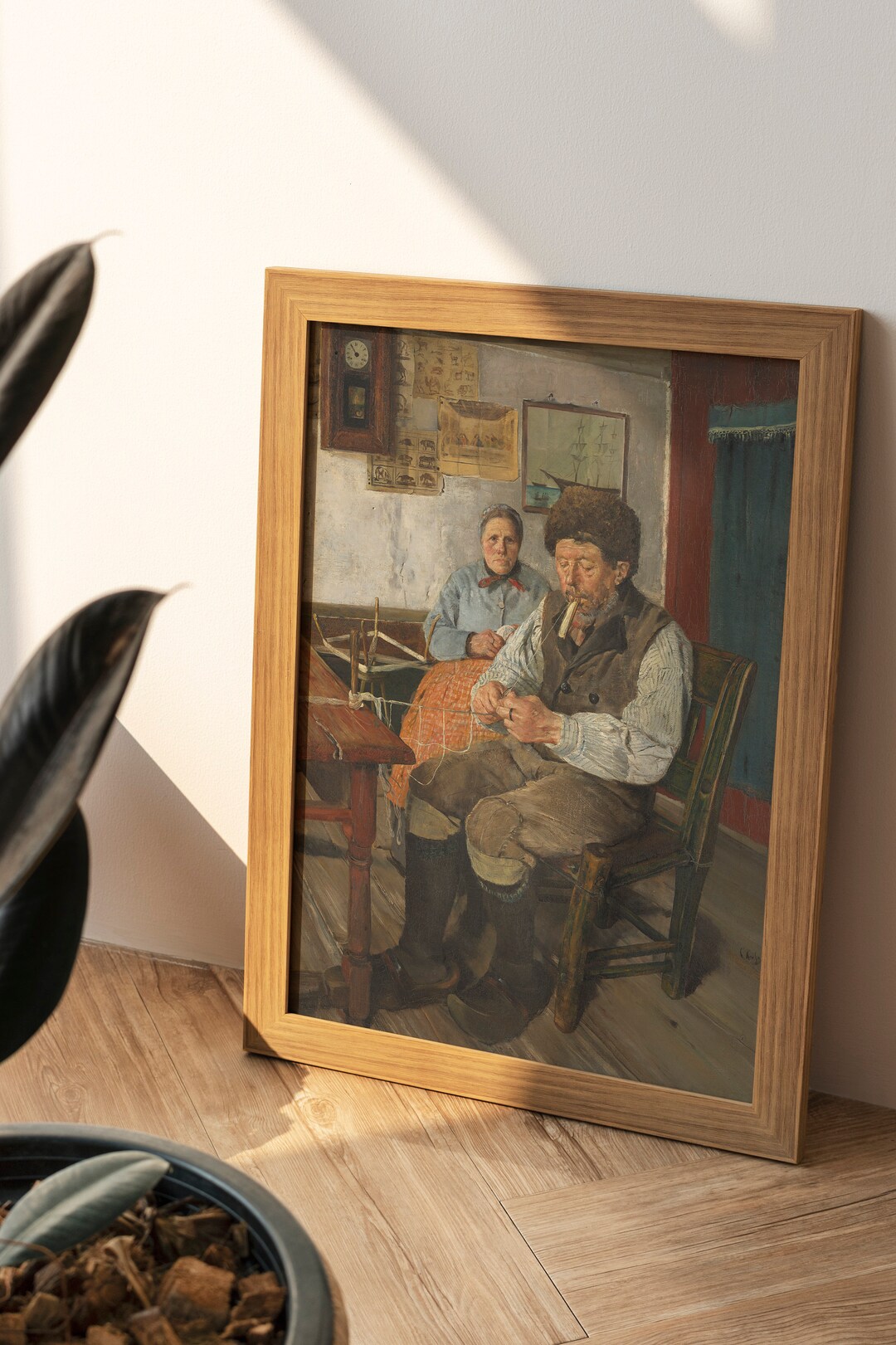 Christian Krohg - the Net Mender (1879) - Classic Painting Photo Poster ...
