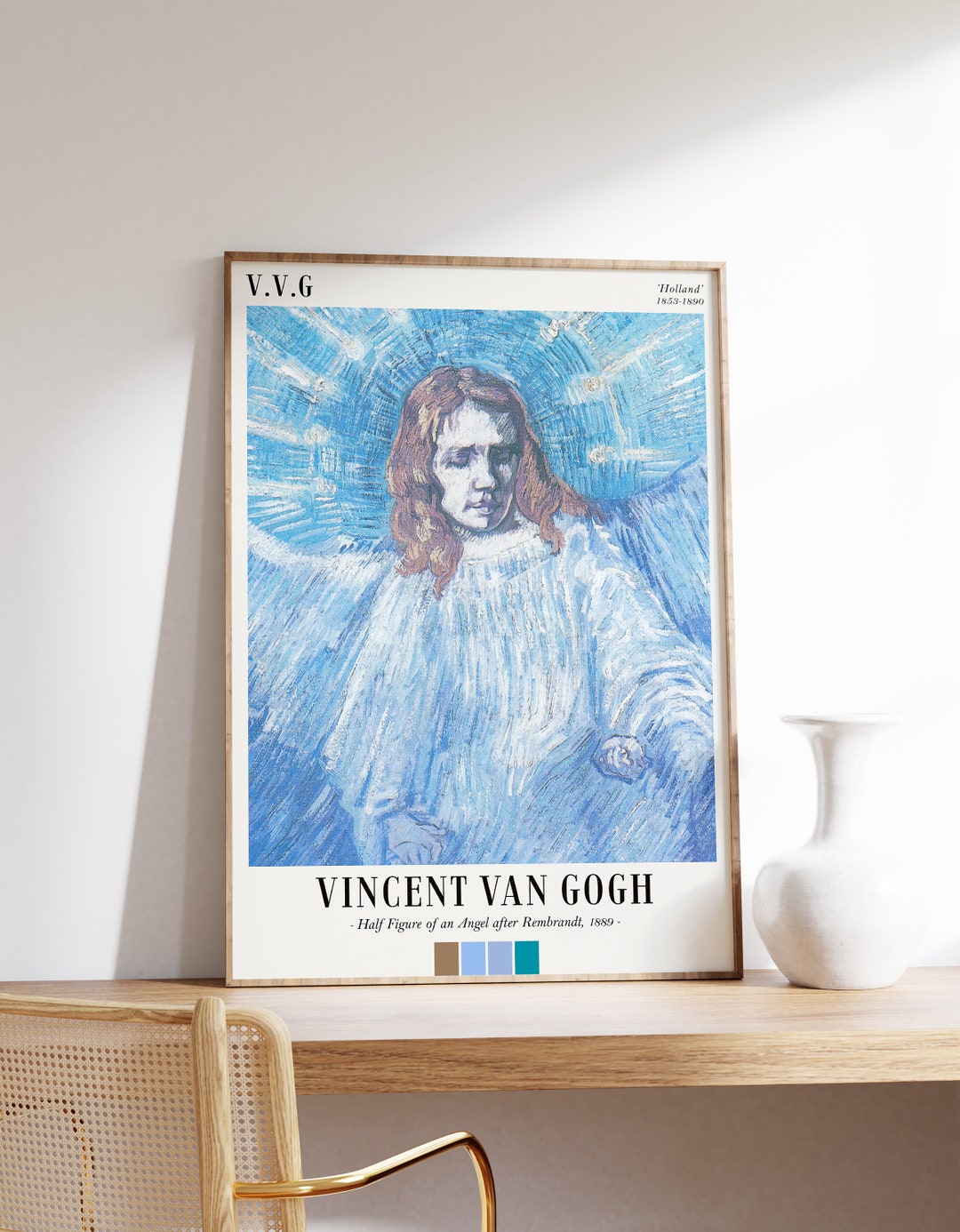 Van Gogh Poster | Half Figure of an Angel After Rembrandt | Angel Wall ...