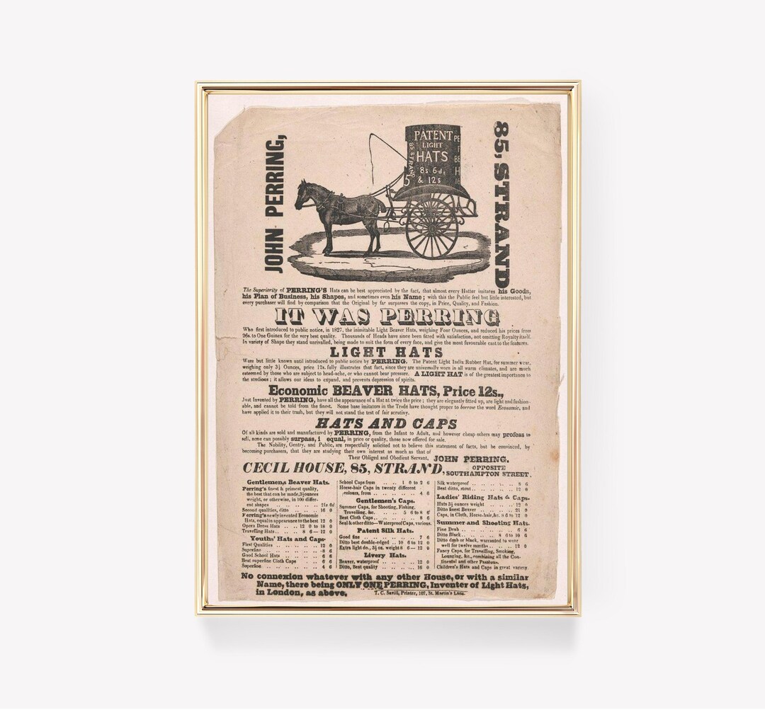 Vintage Ad | John Perring Hats | Retro Print | Classic Style | Fashion ...