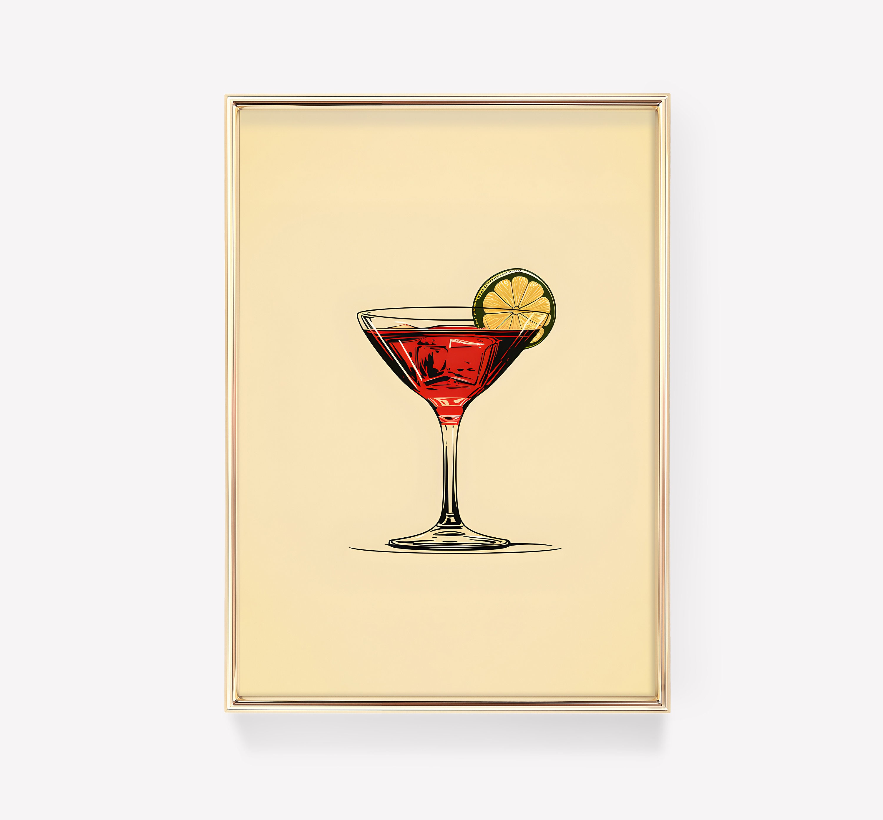 Minimalist Cocktail Art Print | Line Art | Alcohol Cocktail Print ...