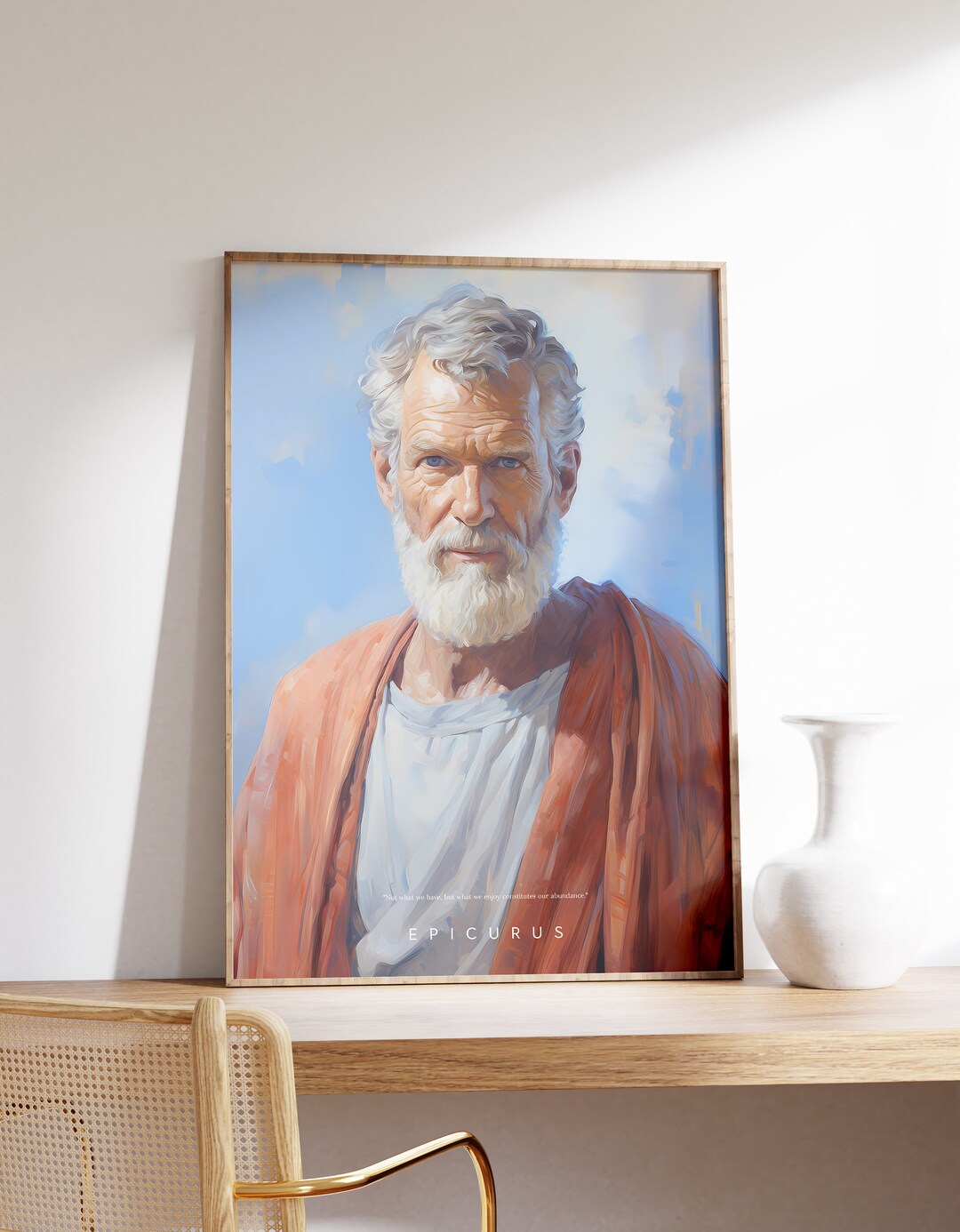 Epicurus Poster | Philosopher Print | Bookworm Gift | Quote Decor ...