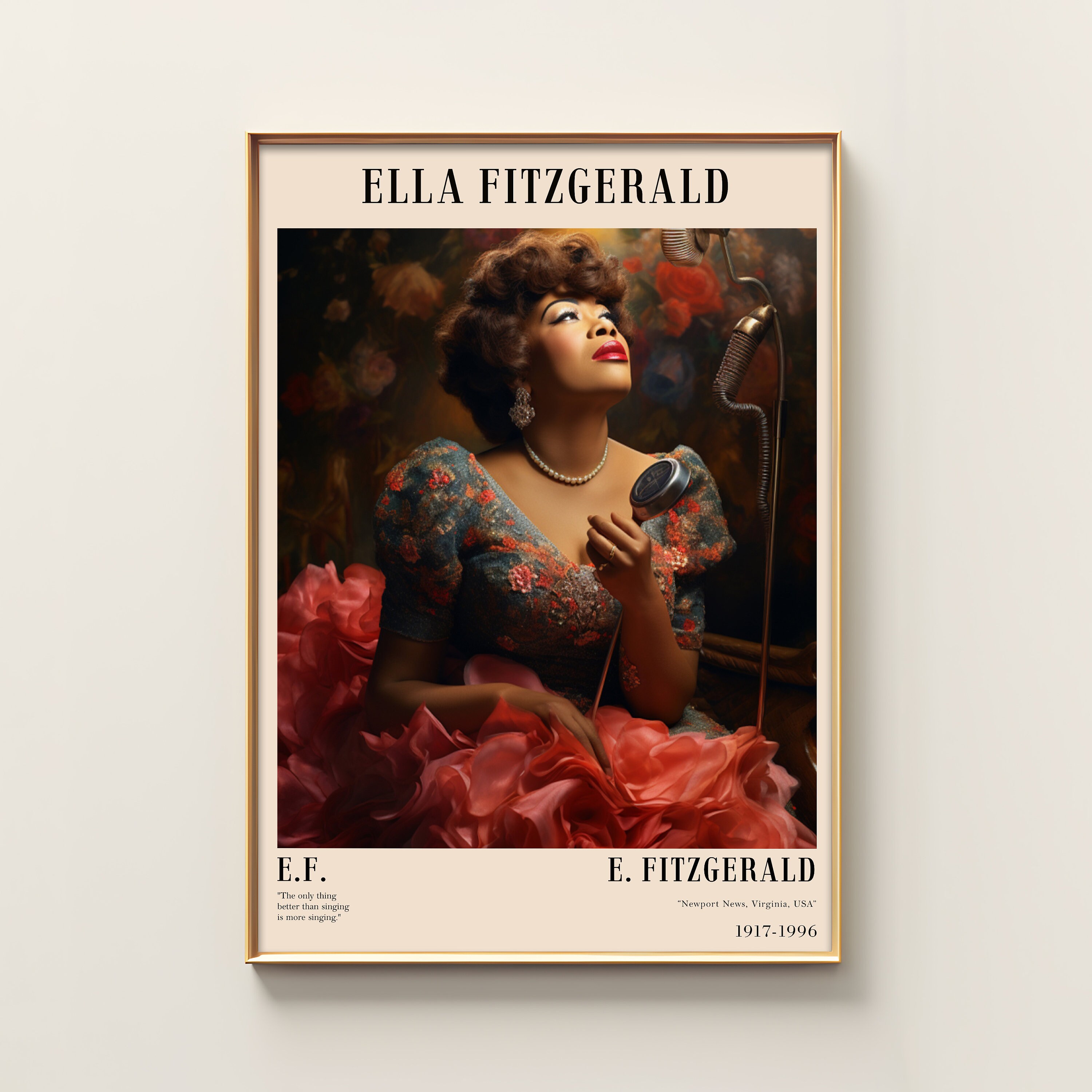 Ella Fitzgerald Poster | Musical Print | Jazz Poster | Jazz Portrait ...